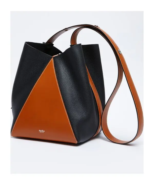 Max Mara Medium Bucket Bag With Leather Inserts