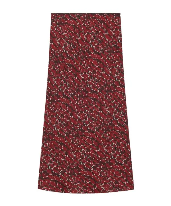 Saint Laurent Midi Skirt In Spotted Silk Muslin