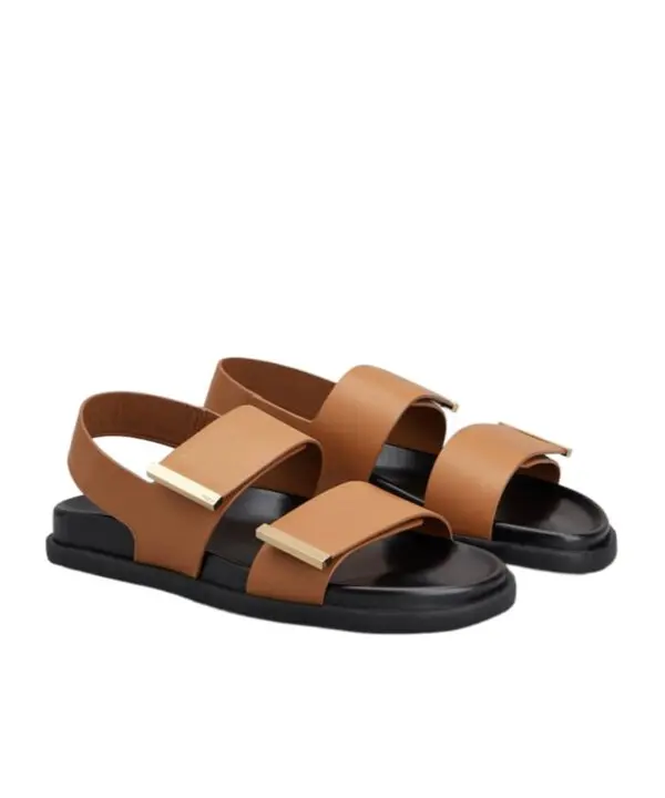 TOD'S Logo Engraved Slip-on Sandals - Brown