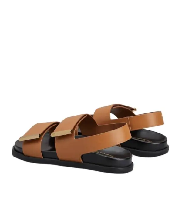 TOD'S Logo Engraved Slip-on Sandals - Brown