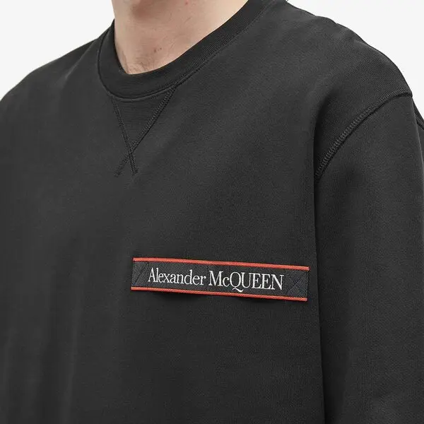 Alexander McQueen Logo Patch Crewneck Sweatshirt - Black