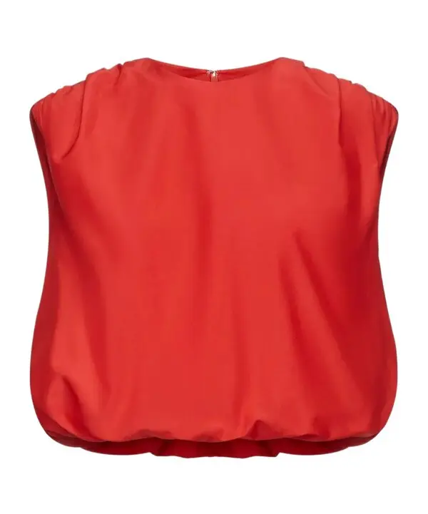 Loulou De Saison Cosma Gathered Sleeveless Top - Red