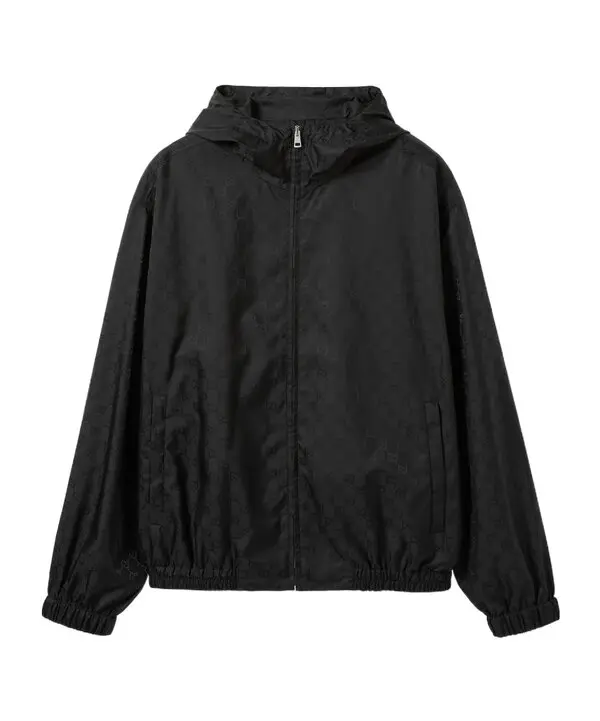 Gucci Gg Jacquard Zip Jacket - Black