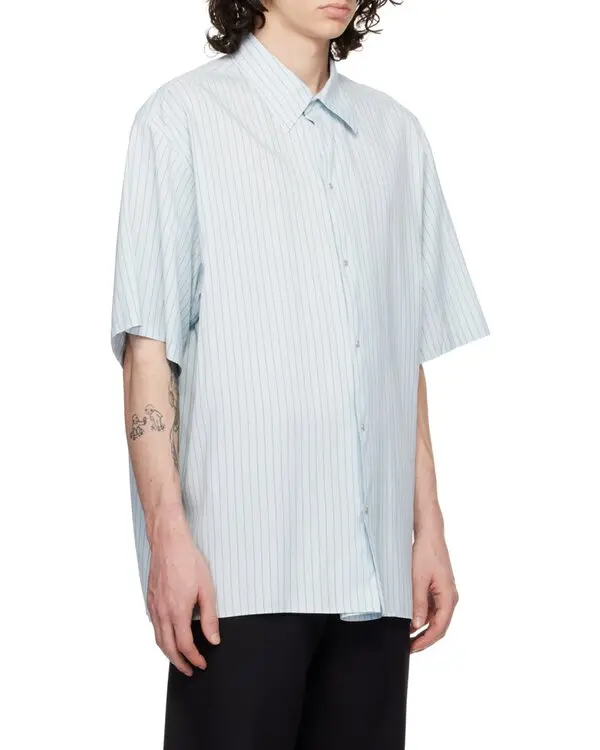 LANVIN Striped Short-sleeved Shirt - White