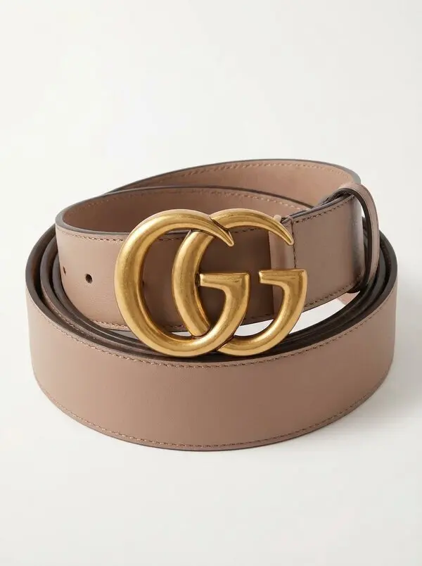 Gucci Double G Buckle Leather Belt - Pink