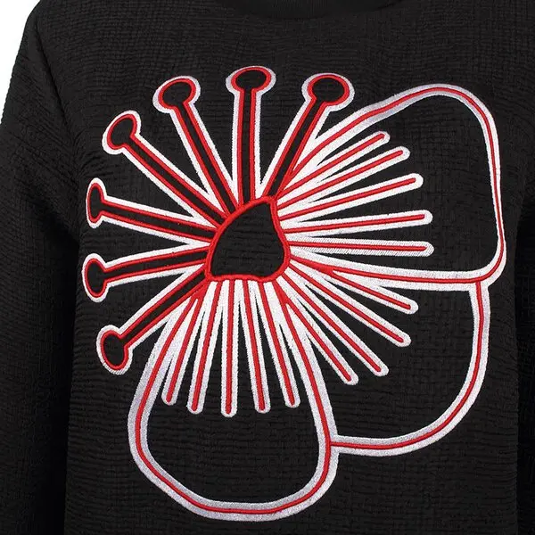 Kenzo Round Neck Pullover Sweater With Embroidered Detailing