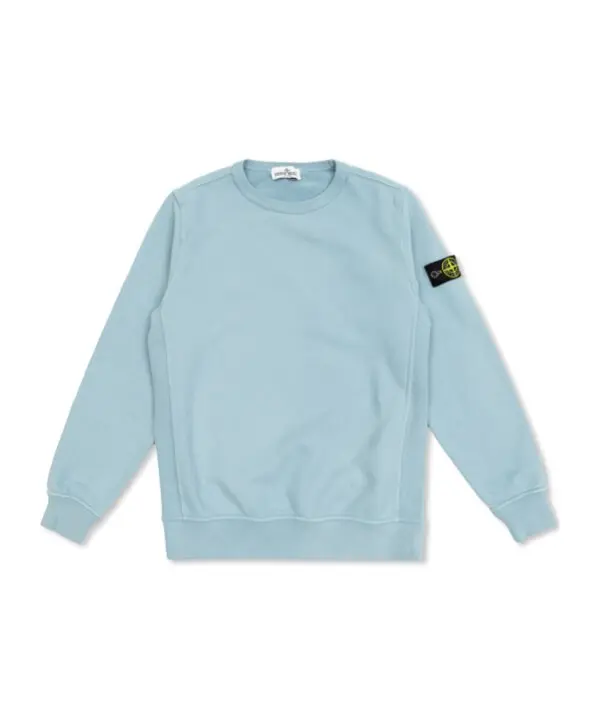 Stone Island Logo Patch Crewneck Sweatshirt - Blue