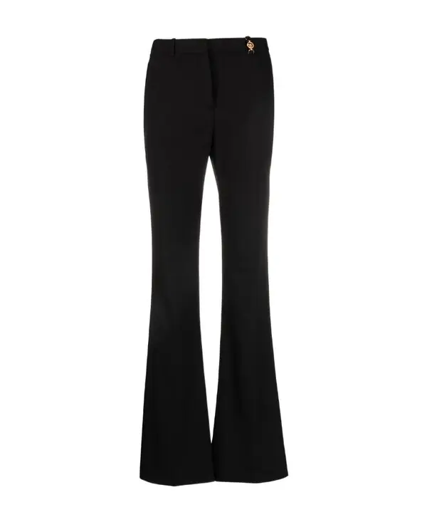 Versace Medusa Plaque Mid-rise Flared Trousers - Black