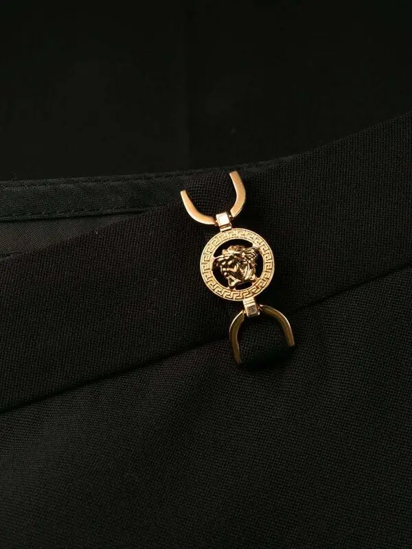 Versace Medusa Plaque Mid-rise Flared Trousers - Black