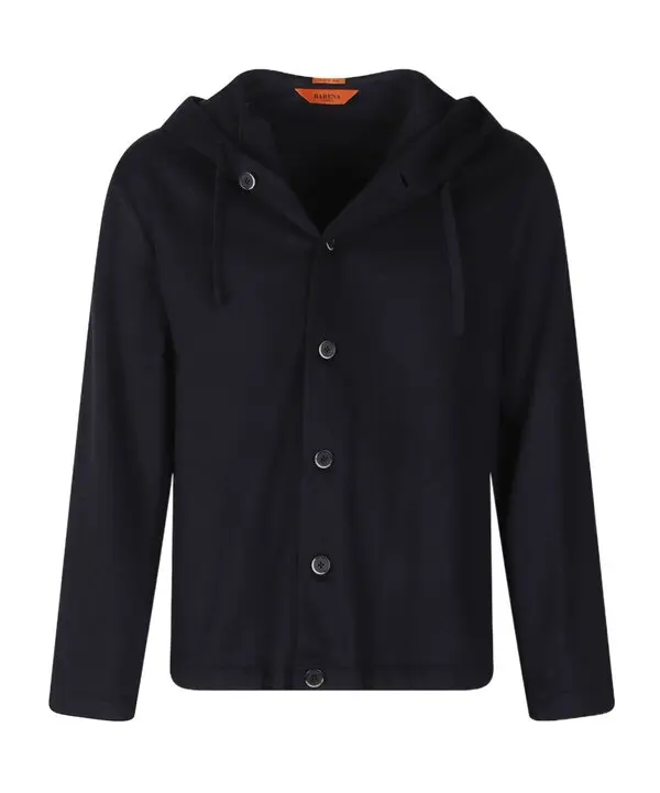 Barena Venezia Buttoned Drawstring Hoodie - Black