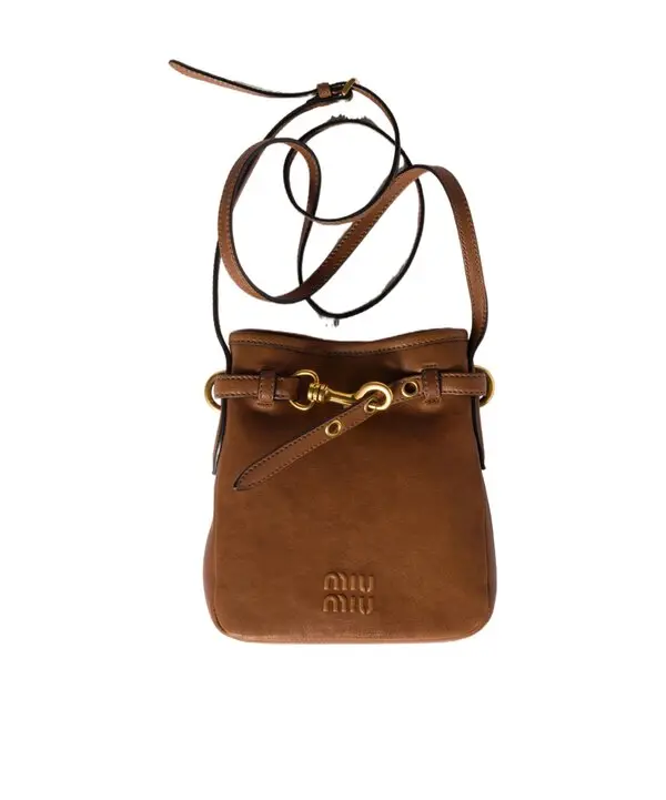 Miu Miu Leather Strap Pouch - Oak