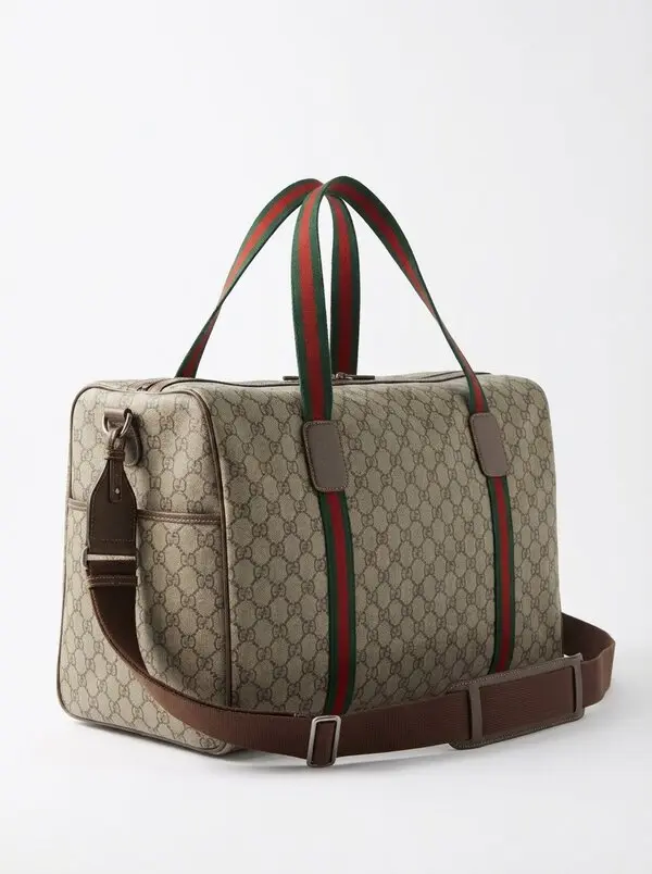 Gucci Web Striped Large Duffle Bag - Green