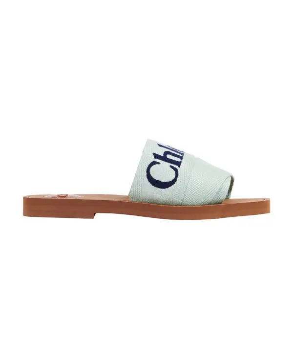 Chloé Woody Logo Slides - Brown