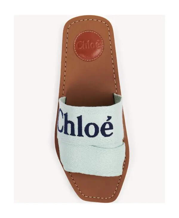Chloé Woody Logo Slides - Brown