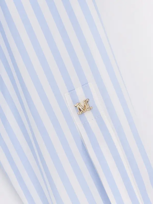 Max Mara Maroso Striped Long-sleeved Shirt - Light Blue