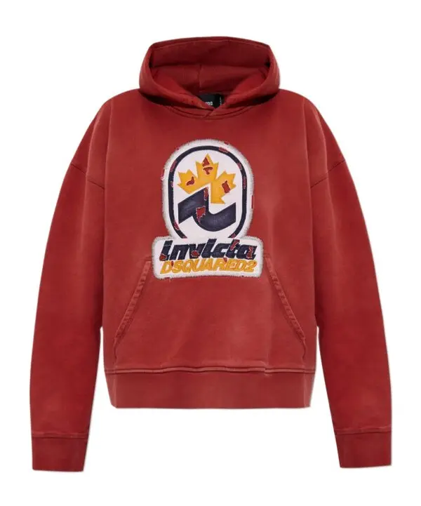Dsquared2 Logo Patch Drop Shoulder Hoodie