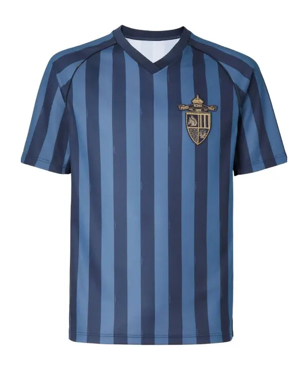 Fendi V-neck Striped T-shirt - Blue