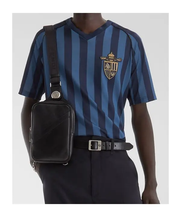 Fendi V-neck Striped T-shirt - Blue