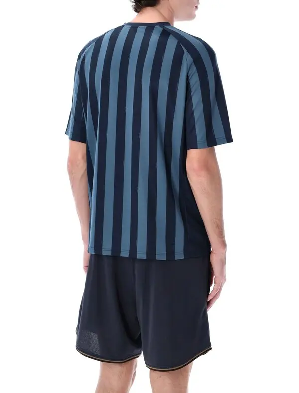 Fendi V-neck Striped T-shirt - Blue