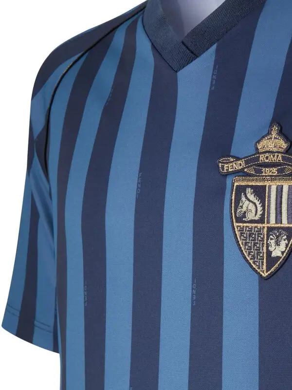 Fendi V-neck Striped T-shirt - Blue
