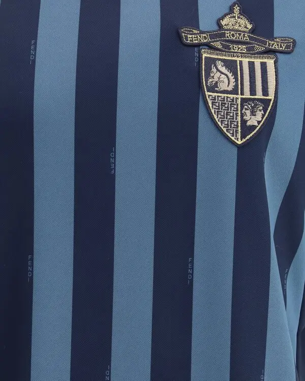 Fendi V-neck Striped T-shirt - Blue