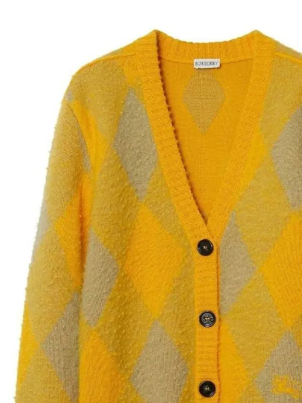 Burberry Checked V-neck Cardigan
