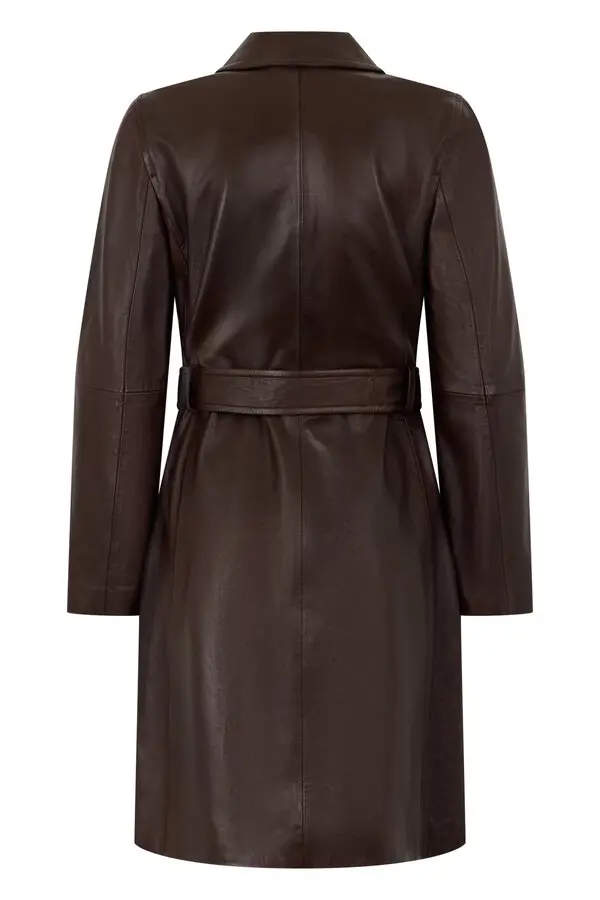 Max Mara Amaca Belted Leather Coat