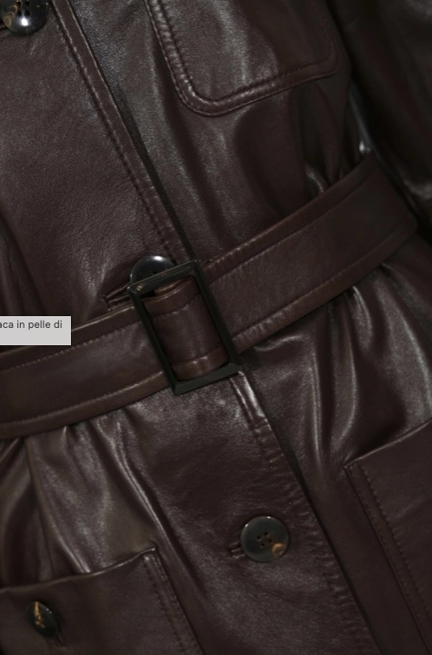 Max Mara Amaca Belted Leather Coat