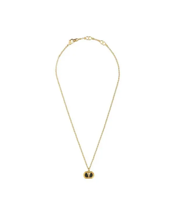 Valentino Garavani Vlogo Plaque Necklace - Yellow
