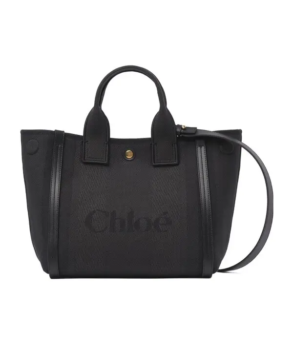 Chloé Carry Logo Detailed Small Tote Bag - Black