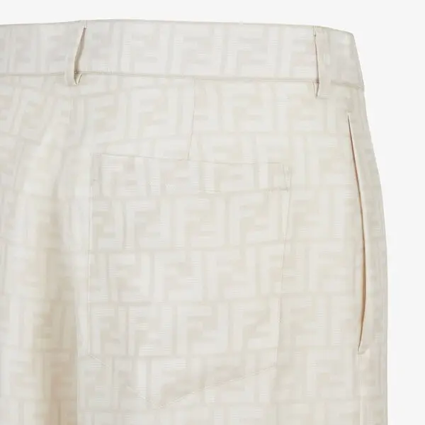 Fendi Ff Jacquard Satin Shorts - White