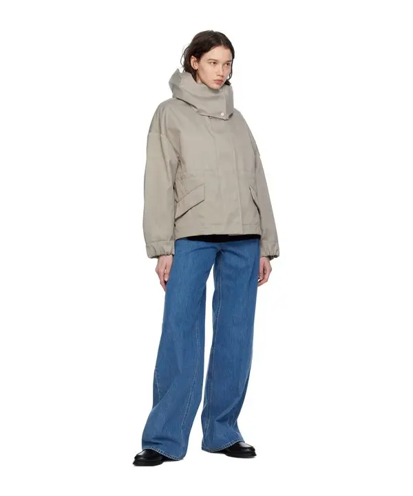 Canada Goose Olivine Zipper Casual Jacket With Detachable Hood - Gray