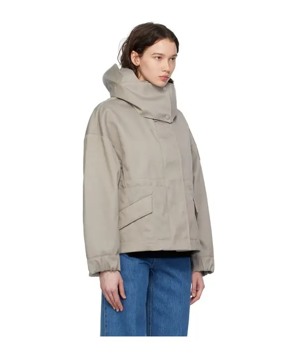 Canada Goose Olivine Zipper Casual Jacket With Detachable Hood - Gray