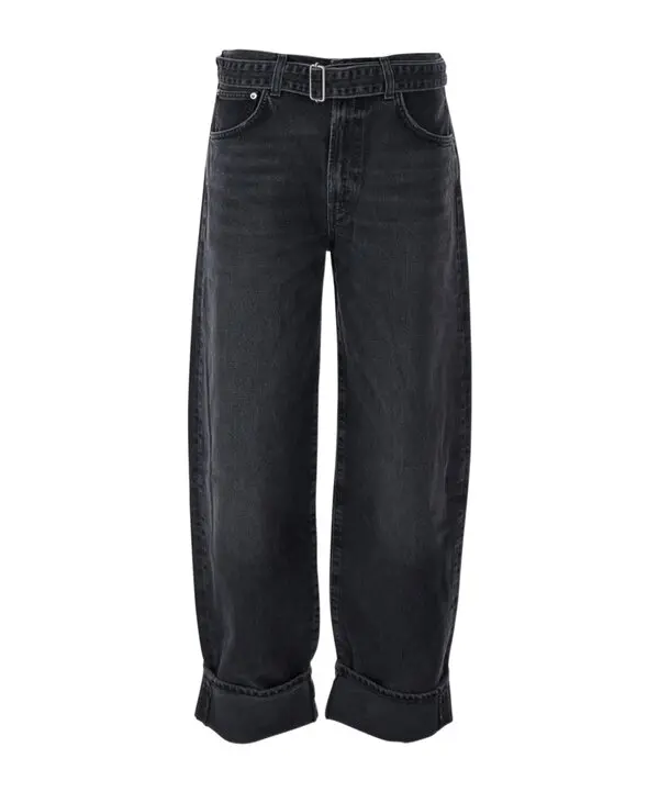 AGOLDE Mid-rise Tapered Leg Jeans - Black