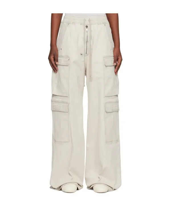 Rick Owens Temple Double Jumbo Belas Cargo Wide-leg Jeans - Wash Milk