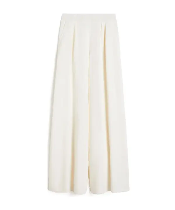 Max Mara Wide-leg Wool Trousers - Silk