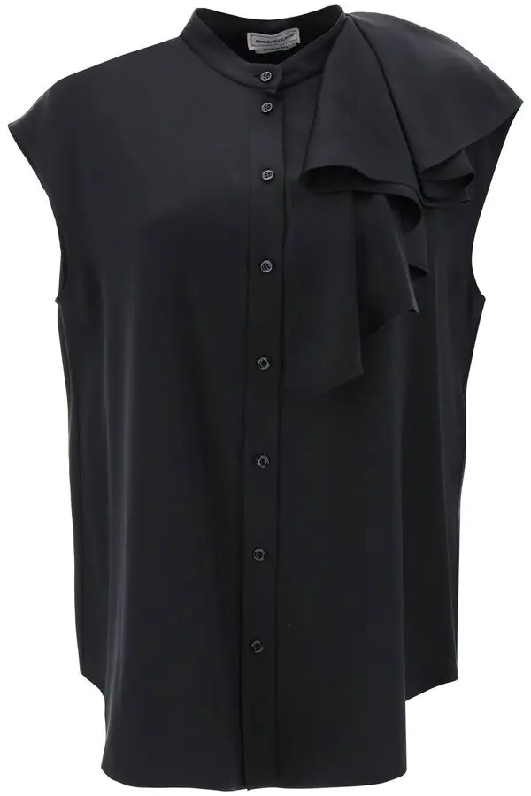 Alexander McQueen Sleeveless Pleated Shirt
