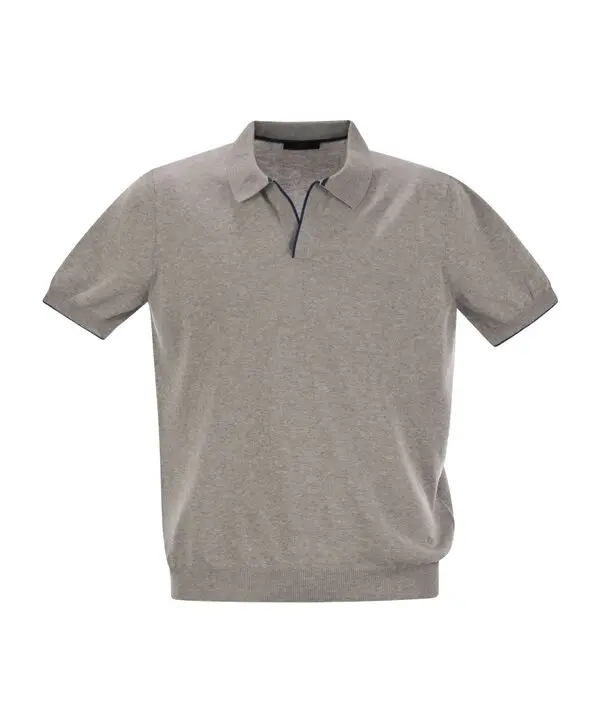 FAY Buttonless Knit Polo Shirts