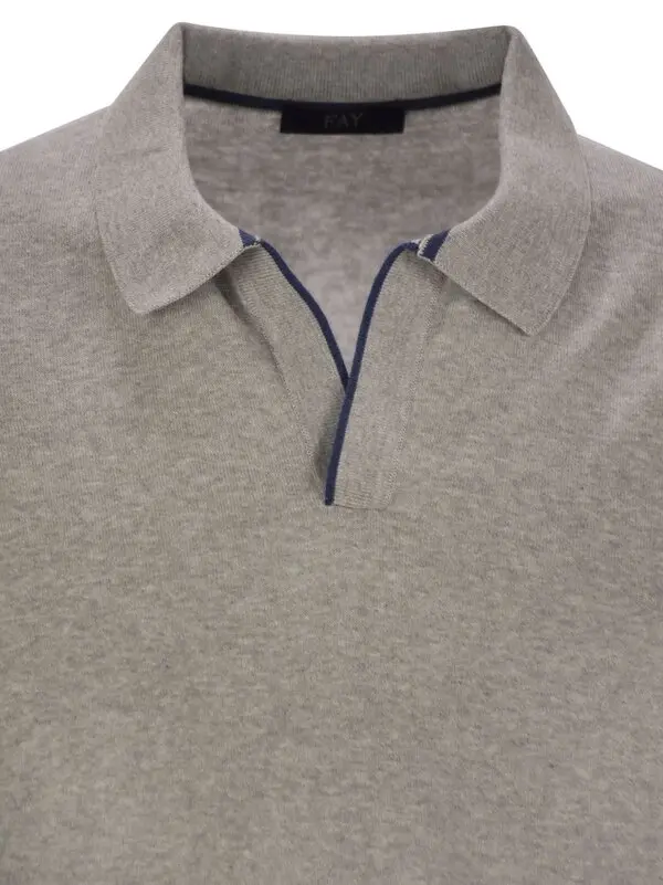 FAY Buttonless Knit Polo Shirts