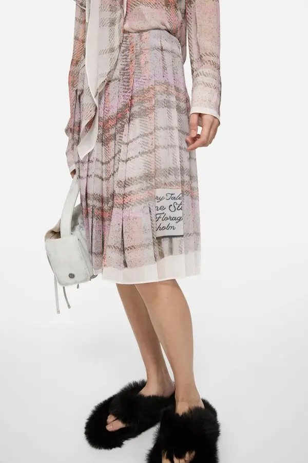 Acne Studios Pleated Plaid Mini Skirt