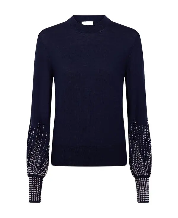 Rabanne Rivet Cuff Wool Sweater