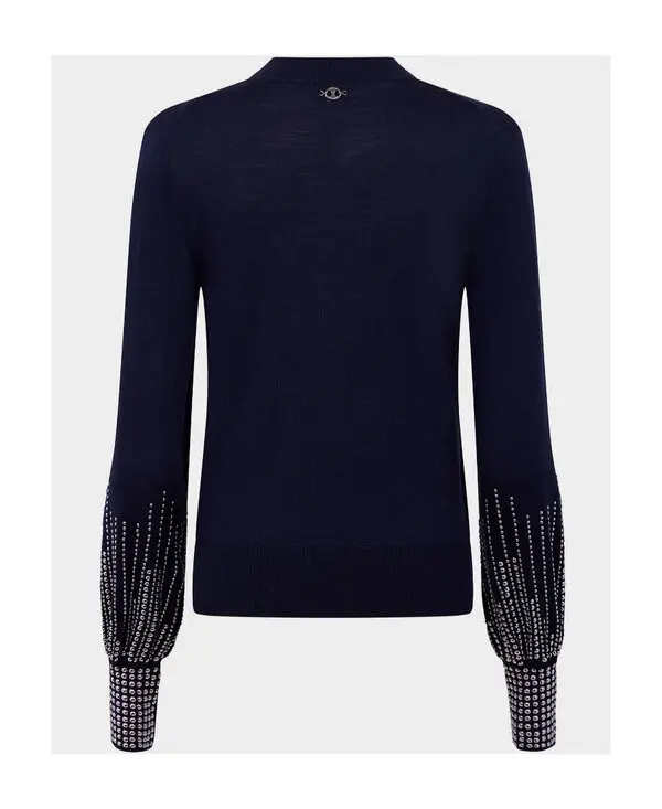 Rabanne Rivet Cuff Wool Sweater