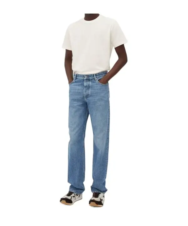 Bottega Veneta Washed Straight Leg Jeans - Medium Blue
