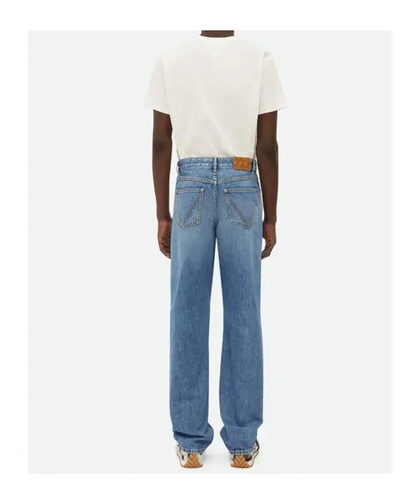 Bottega Veneta Washed Straight Leg Jeans - Medium Blue