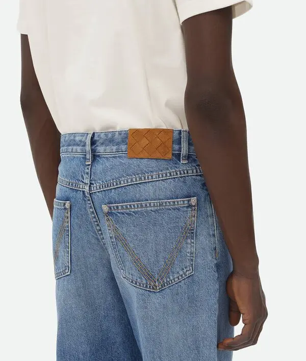 Bottega Veneta Washed Straight Leg Jeans - Medium Blue