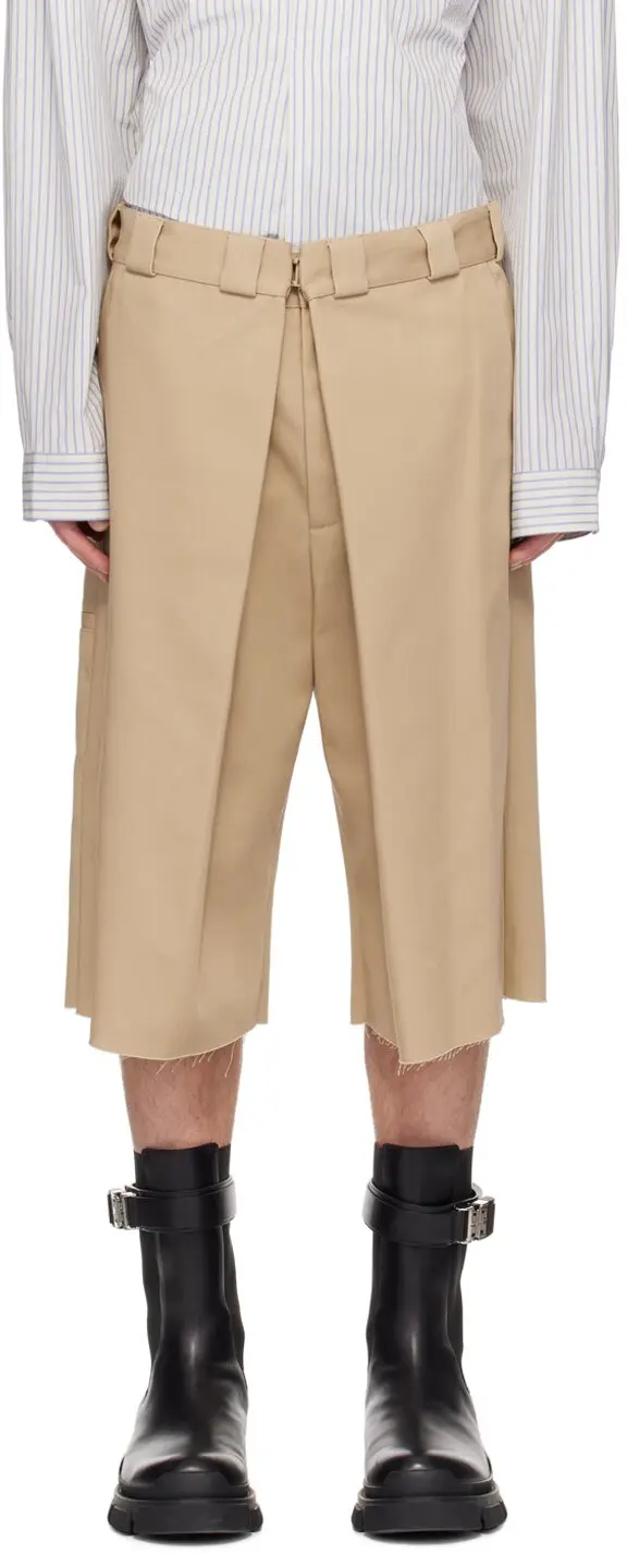 Givenchy Raw Hem Chino Bermuda Shorts - Beige