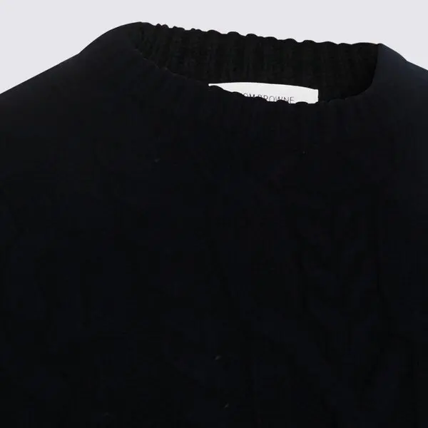 Thom Browne Aran Cable Stitch Pullover - Navy Blue