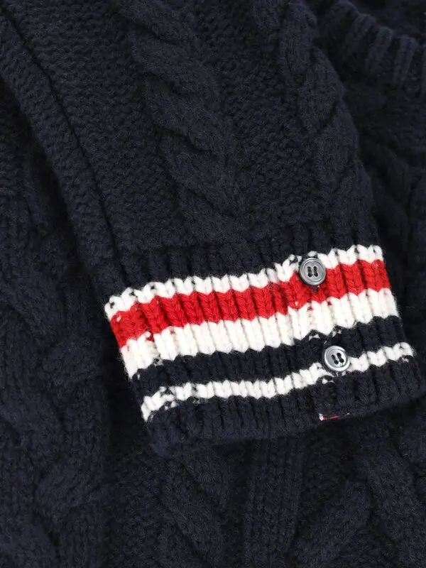 Thom Browne Aran Cable Stitch Pullover - Navy Blue