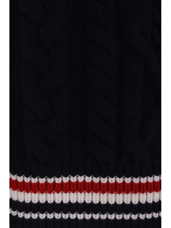 Thom Browne Aran Cable Stitch Pullover - Navy Blue