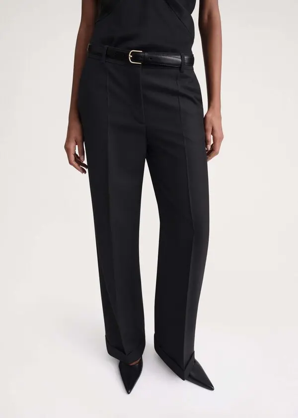 TOTEME Mid-rise Wide-leg Trousers - Black